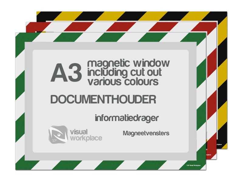 Magnetic windows A3 incl. cut out (various colours) - TnP Visual Workplace