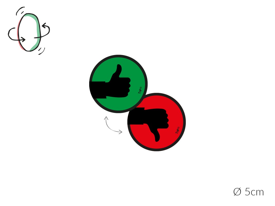Thumbs up / thumbs down magnet 5cm (double sided) - TnP Visual Workplace