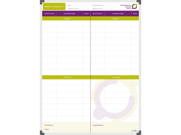 Planning board | Example SKB (90x120cm) - TnP Visual Workplace