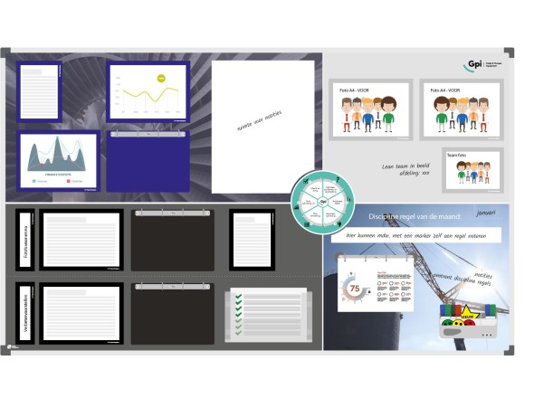 5S board | Example GPI (120x200cm) - TnP Visual Workplace